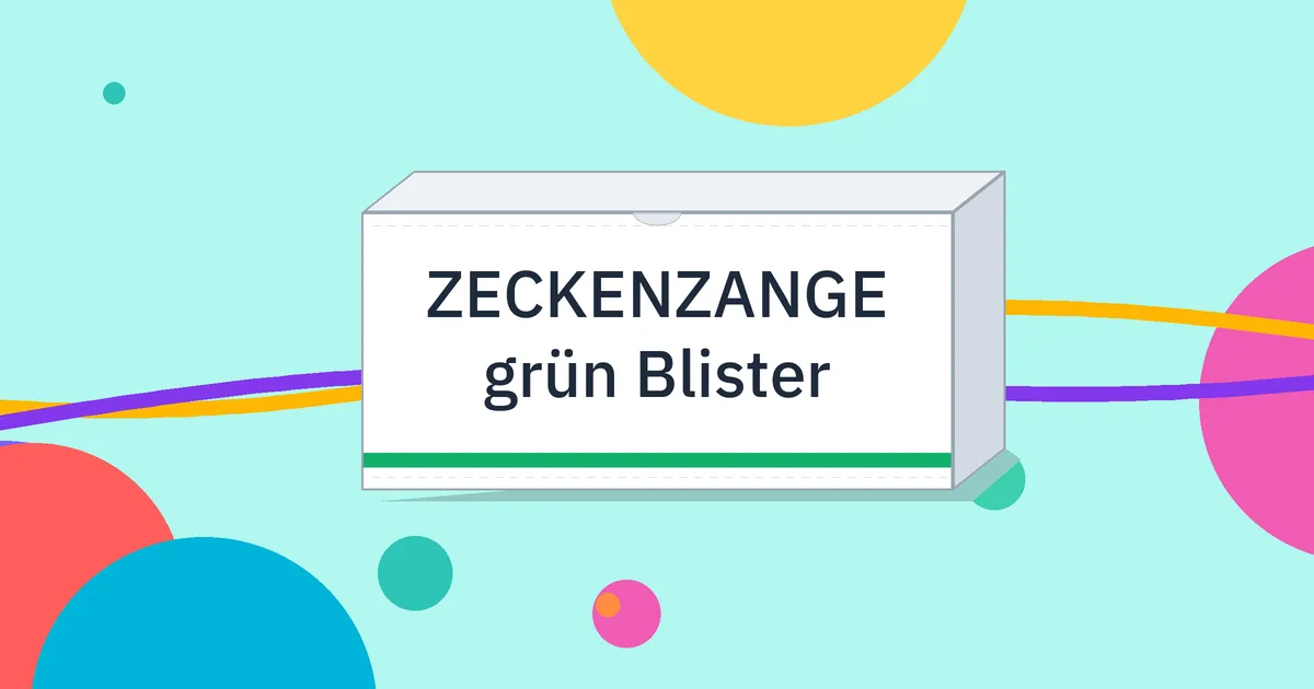 Symbolbild: Packung mit der Aufschrift ZECKENZANGE grün Blister (PZN 01599370) – Verfügbarkeit und Bezug in Apotheken in Frankfurt am Main