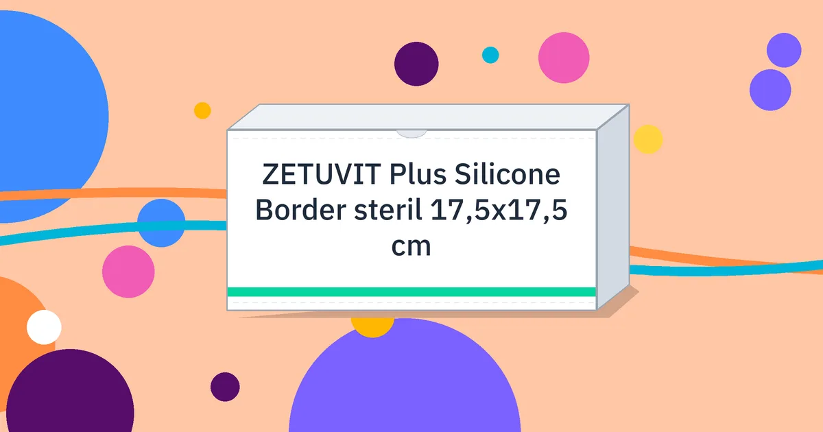 Symbolbild: Packung mit der Aufschrift ZETUVIT Plus Silicone Border steril 17,5x17,5 cm (PZN 19679833) – Verfügbarkeit und Bezug in Apotheken in Frankfurt am Main