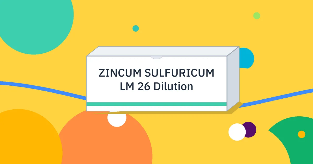 Symbolbild: Packung mit der Aufschrift ZINCUM SULFURICUM LM 26 Dilution (PZN 13300353) – Verfügbarkeit und Bezug in Apotheken in Frankfurt am Main