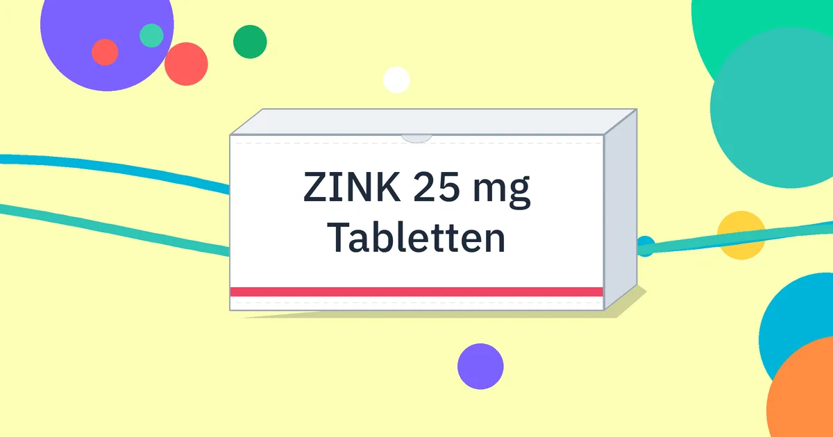 Symbolbild: Packung mit der Aufschrift ZINK 25 mg Tabletten (PZN 18040750) – Verfügbarkeit und Bezug in Apotheken in Frankfurt am Main