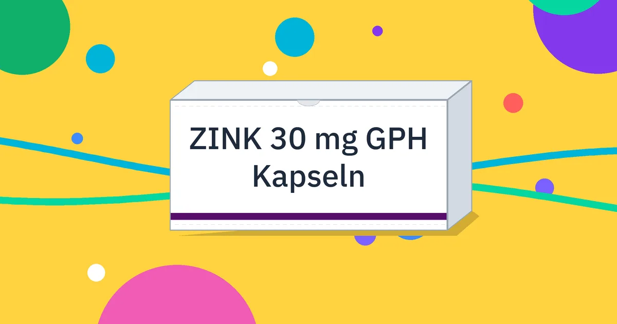 Symbolbild: Packung mit der Aufschrift ZINK 30 mg GPH Kapseln (PZN 12635554) – Verfügbarkeit und Bezug in Apotheken in Frankfurt am Main