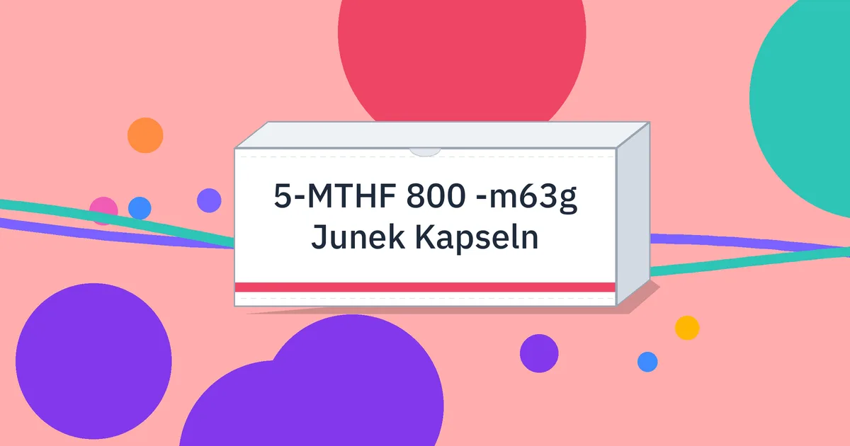 Symbolbild: Packung mit der Aufschrift 5-MTHF 800 -m63g Junek Kapseln (PZN 20078990) – Verfügbarkeit und Bezug in Apotheken in Frankfurt am Main