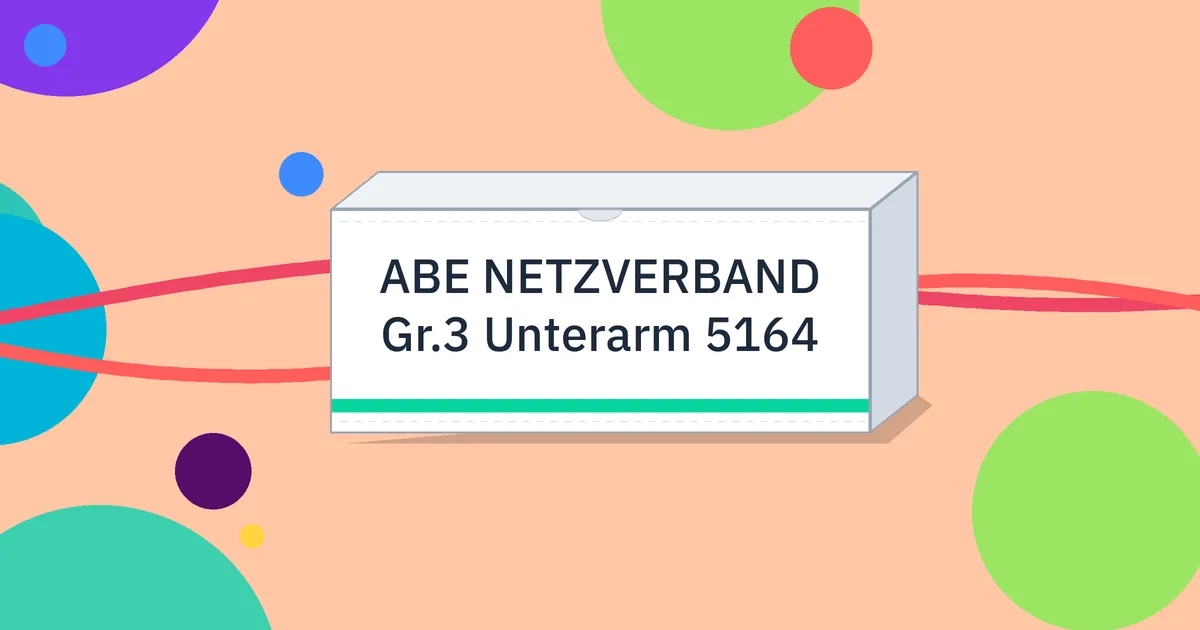 Symbolbild: Packung mit der Aufschrift ABE NETZVERBAND Gr.3 Unterarm 5164 (PZN 03065804) – Verfügbarkeit und Bezug in Apotheken in Frankfurt am Main