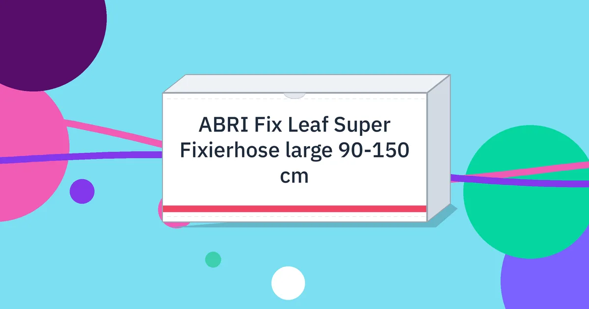Symbolbild: Packung mit der Aufschrift ABRI Fix Leaf Super Fixierhose large 90-150 cm (PZN 07520688) – Verfügbarkeit und Bezug in Apotheken in Frankfurt am Main