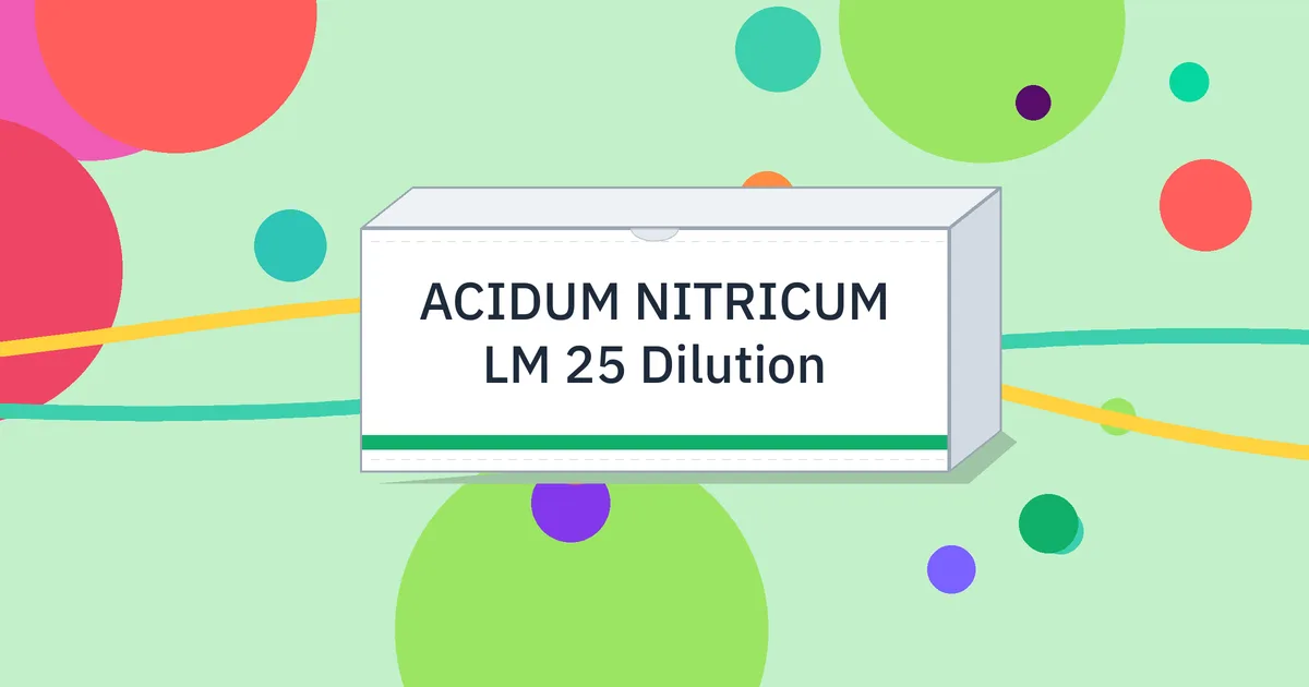 Symbolbild: Packung mit der Aufschrift ACIDUM NITRICUM LM 25 Dilution (PZN 12752923) – Verfügbarkeit und Bezug in Apotheken in Frankfurt am Main
