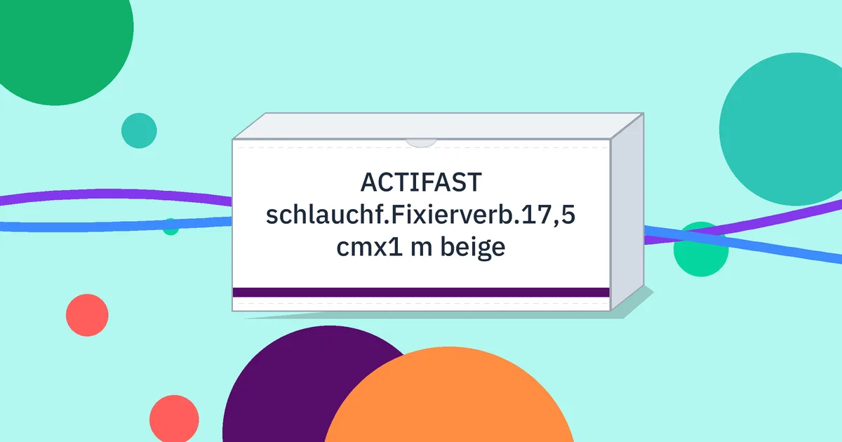 Symbolbild: Packung mit der Aufschrift ACTIFAST schlauchf.Fixierverb.17,5 cmx1 m beige (PZN 19453230) – Verfügbarkeit und Bezug in Apotheken in Frankfurt am Main