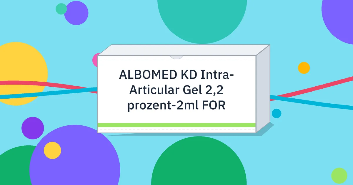 Symbolbild: Packung mit der Aufschrift ALBOMED KD Intra-Articular Gel 2,2 prozent-2ml FOR (PZN 19683295) – Verfügbarkeit und Bezug in Apotheken in Frankfurt am Main