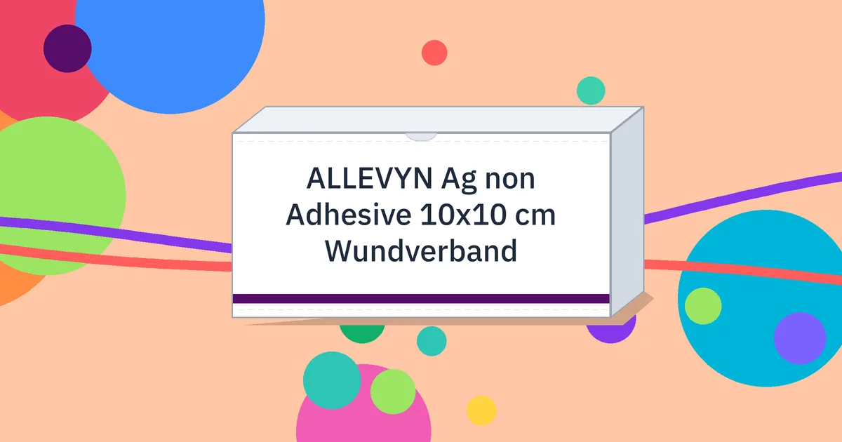 Symbolbild: Packung mit der Aufschrift ALLEVYN Ag non Adhesive 10x10 cm Wundverband (PZN 09391172) – Verfügbarkeit und Bezug in Apotheken in Frankfurt am Main