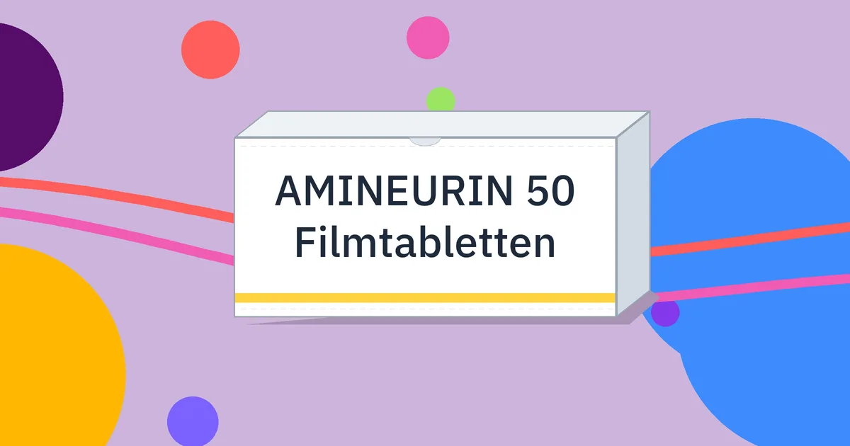 Symbolbild: Packung mit der Aufschrift AMINEURIN 50 Filmtabletten (PZN 04345670) – Verfügbarkeit und Bezug in Apotheken in Frankfurt am Main