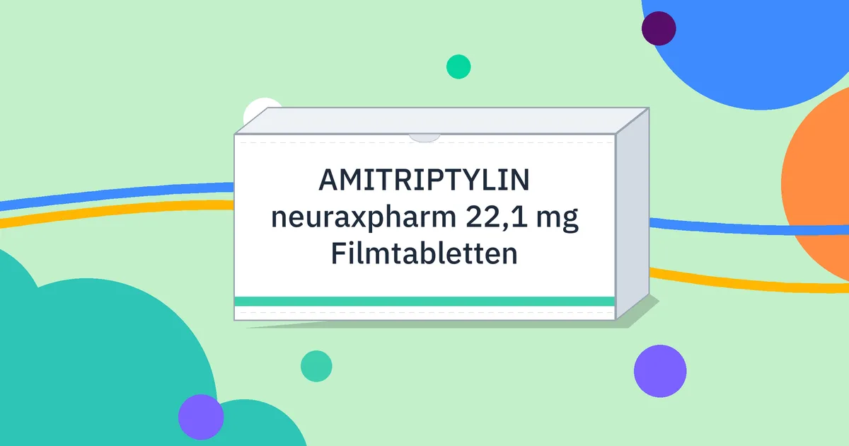 Symbolbild: Packung mit der Aufschrift AMITRIPTYLIN neuraxpharm 22,1 mg Filmtabletten (PZN 18265325) – Verfügbarkeit und Bezug in Apotheken in Frankfurt am Main