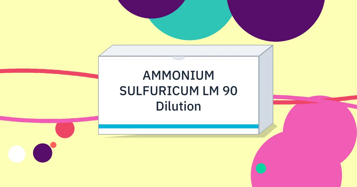 Symbolbild: Packung mit der Aufschrift AMMONIUM SULFURICUM LM 90 Dilution (PZN 13323489) – Verfügbarkeit und Bezug in Apotheken in Frankfurt am Main