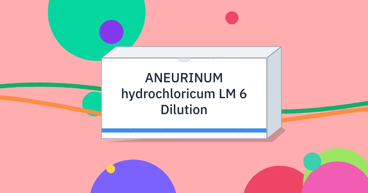 Symbolbild: Packung mit der Aufschrift ANEURINUM hydrochloricum LM 6 Dilution (PZN 13367452) – Verfügbarkeit und Bezug in Apotheken in Frankfurt am Main