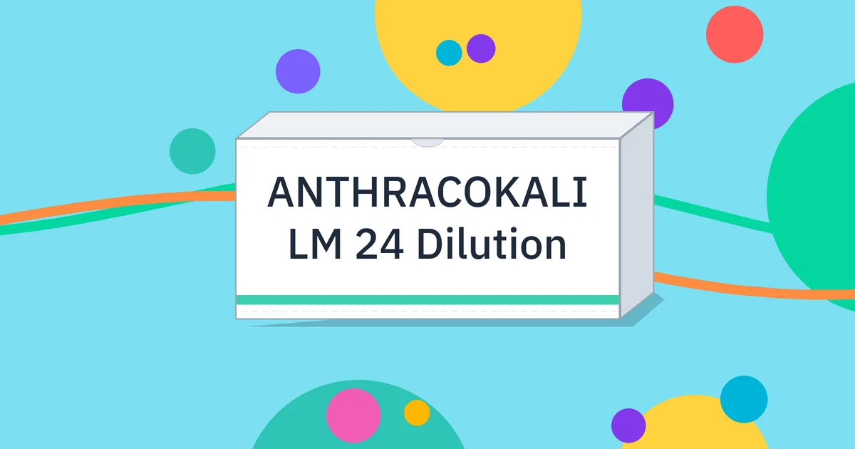 Symbolbild: Packung mit der Aufschrift ANTHRACOKALI LM 24 Dilution (PZN 13371376) – Verfügbarkeit und Bezug in Apotheken in Frankfurt am Main