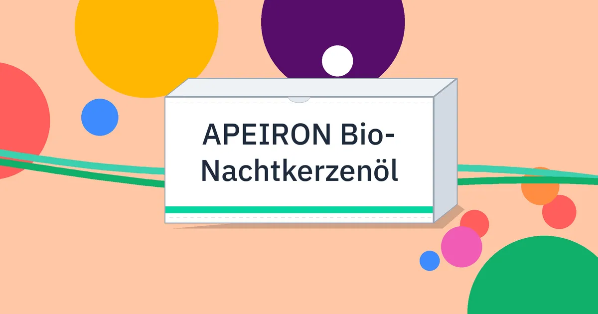 Symbolbild: Packung mit der Aufschrift APEIRON Bio-Nachtkerzenöl (PZN 17196651) – Verfügbarkeit und Bezug in Apotheken in Frankfurt am Main