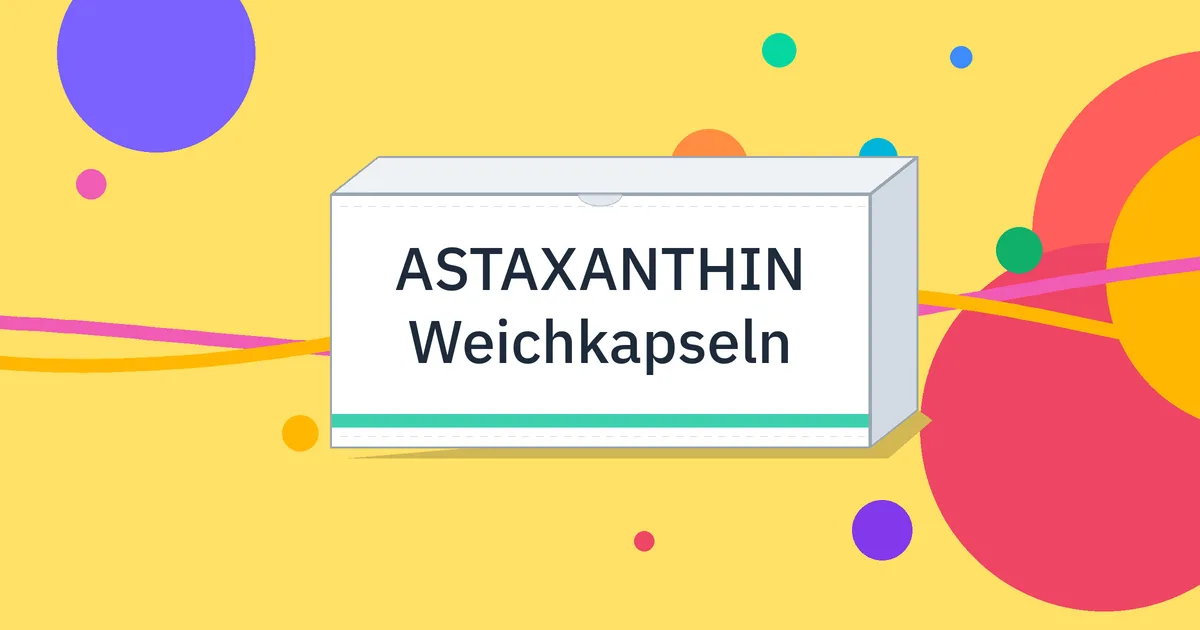 Symbolbild: Packung mit der Aufschrift ASTAXANTHIN Weichkapseln (PZN 18455391) – Verfügbarkeit und Bezug in Apotheken in Frankfurt am Main