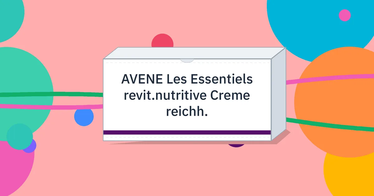 Symbolbild: Packung mit der Aufschrift AVENE Les Essentiels revit.nutritive Creme reichh. (PZN 14277969) – Verfügbarkeit und Bezug in Apotheken in Frankfurt am Main