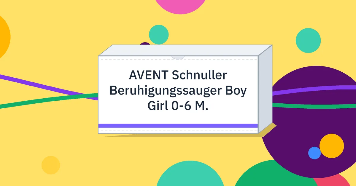 Symbolbild: Packung mit der Aufschrift AVENT Schnuller Beruhigungssauger Boy Girl 0-6 M. (PZN 04763031) – Verfügbarkeit und Bezug in Apotheken in Frankfurt am Main