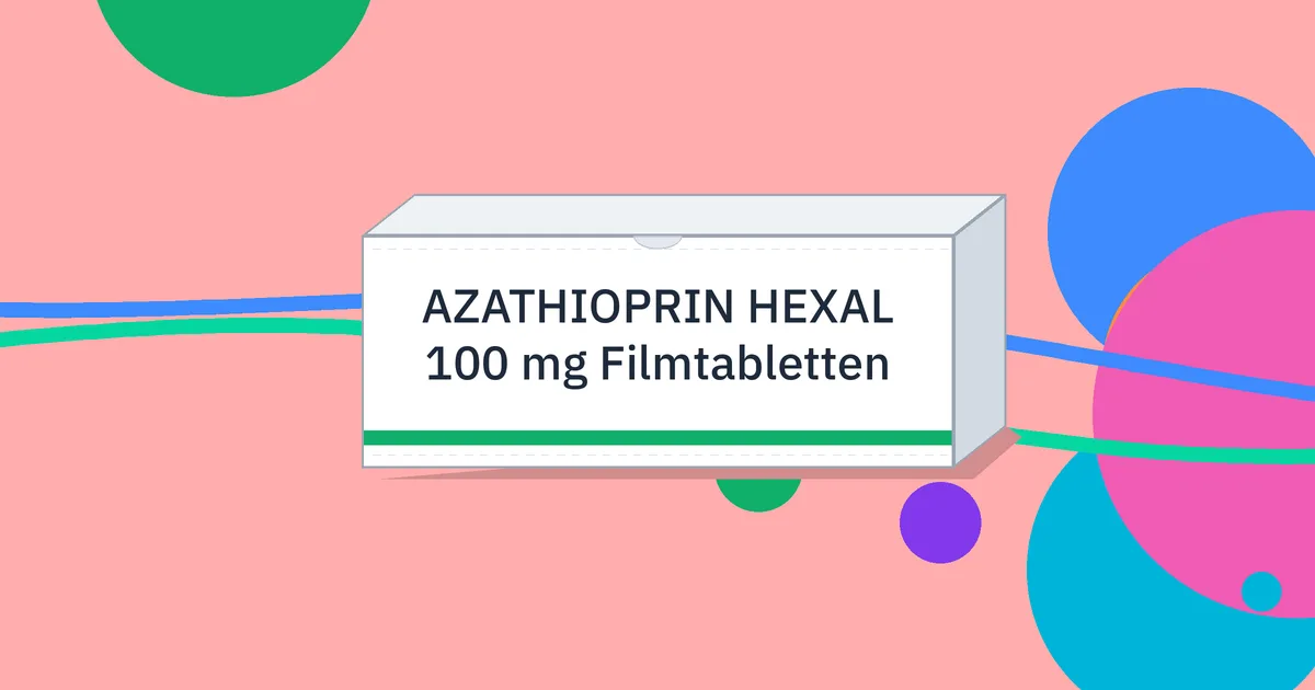 Symbolbild: Packung mit der Aufschrift AZATHIOPRIN HEXAL 100 mg Filmtabletten (PZN 07504442) – Verfügbarkeit und Bezug in Apotheken in Frankfurt am Main