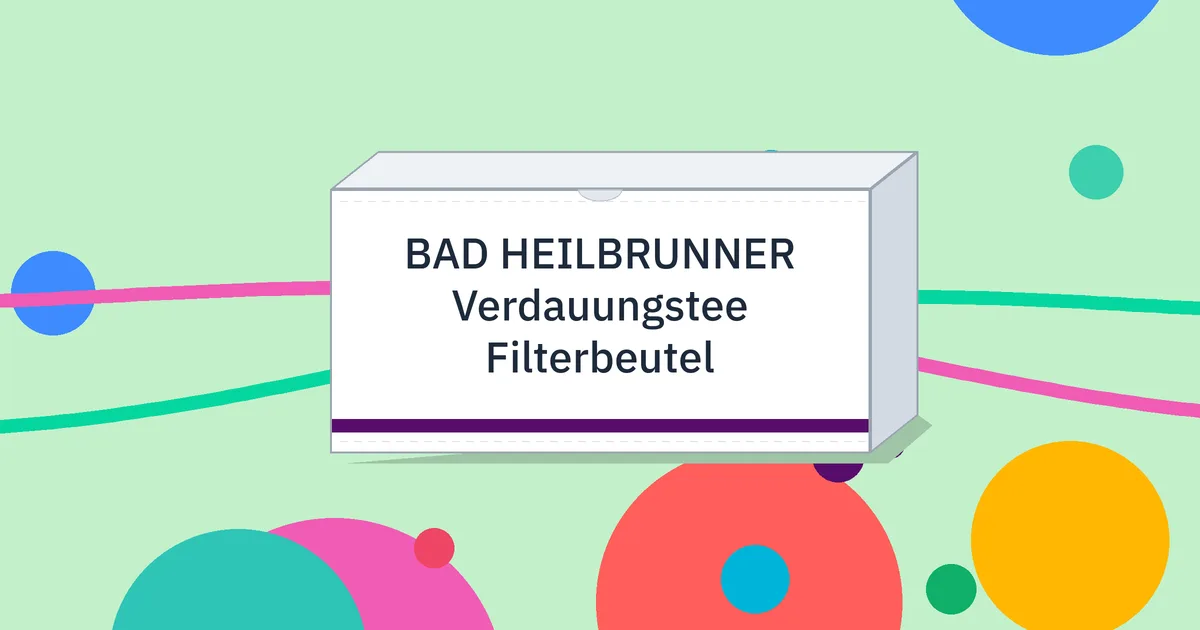 Symbolbild: Packung mit der Aufschrift BAD HEILBRUNNER Verdauungstee Filterbeutel (PZN 04836847) – Verfügbarkeit und Bezug in Apotheken in Frankfurt am Main