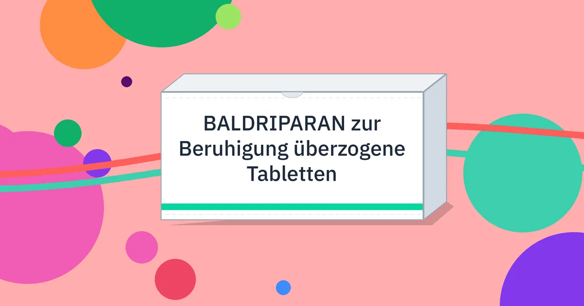 Symbolbild: Packung mit der Aufschrift BALDRIPARAN zur Beruhigung überzogene Tabletten (PZN 17884322) – Verfügbarkeit und Bezug in Apotheken in Frankfurt am Main