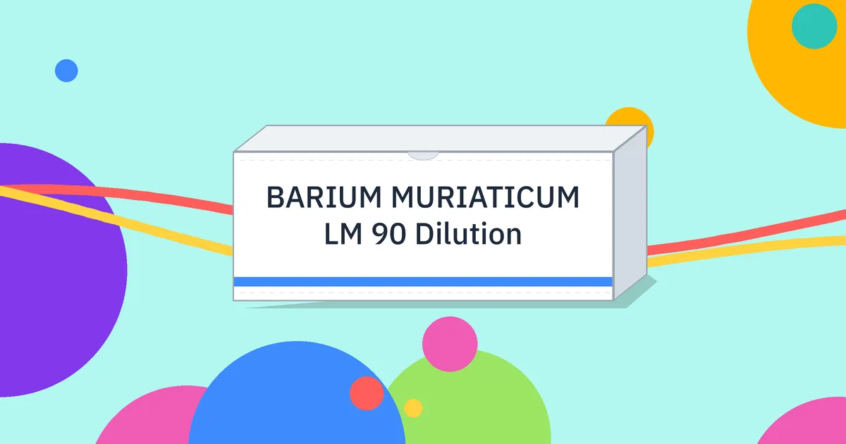 Symbolbild: Packung mit der Aufschrift BARIUM MURIATICUM LM 90 Dilution (PZN 12790527) – Verfügbarkeit und Bezug in Apotheken in Frankfurt am Main
