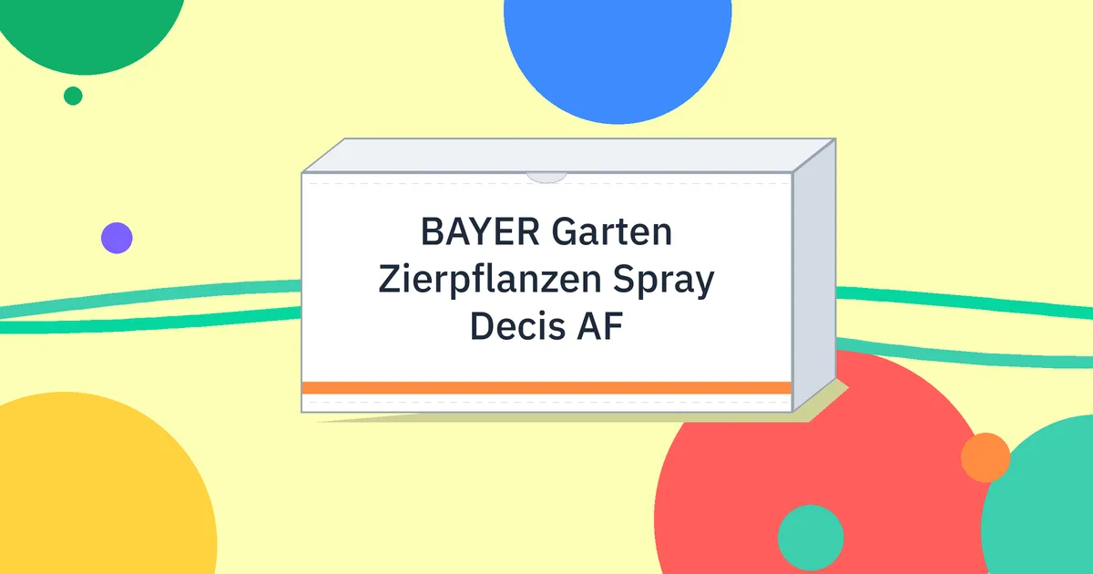 Symbolbild: Packung mit der Aufschrift BAYER Garten Zierpflanzen Spray Decis AF (PZN 11360026) – Verfügbarkeit und Bezug in Apotheken in Frankfurt am Main