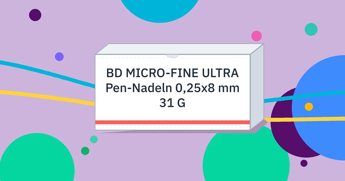 Symbolbild: Packung mit der Aufschrift BD MICRO-FINE ULTRA Pen-Nadeln 0,25x8 mm 31 G (PZN 03865605) – Verfügbarkeit und Bezug in Apotheken in Frankfurt am Main