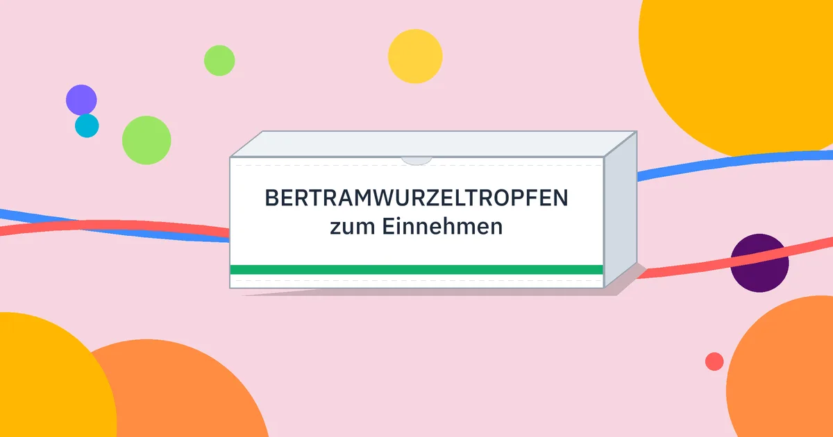 Symbolbild: Packung mit der Aufschrift BERTRAMWURZELTROPFEN zum Einnehmen (PZN 11866317) – Verfügbarkeit und Bezug in Apotheken in Frankfurt am Main