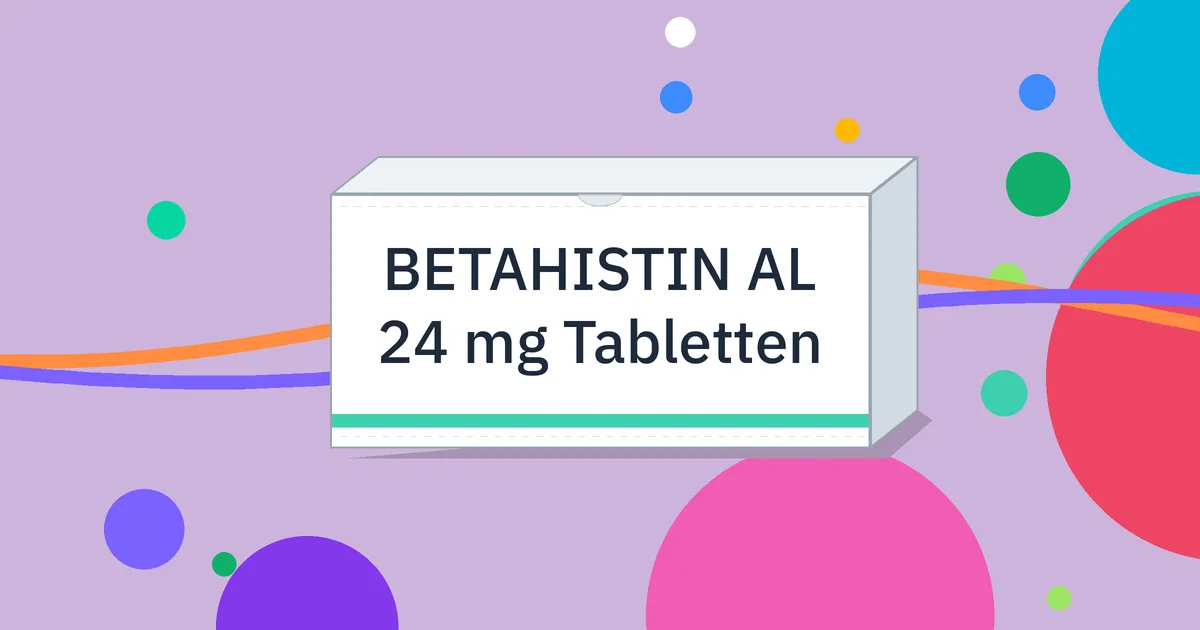 Symbolbild: Packung mit der Aufschrift BETAHISTIN AL 24 mg Tabletten (PZN 15563720) – Verfügbarkeit und Bezug in Apotheken in Frankfurt am Main