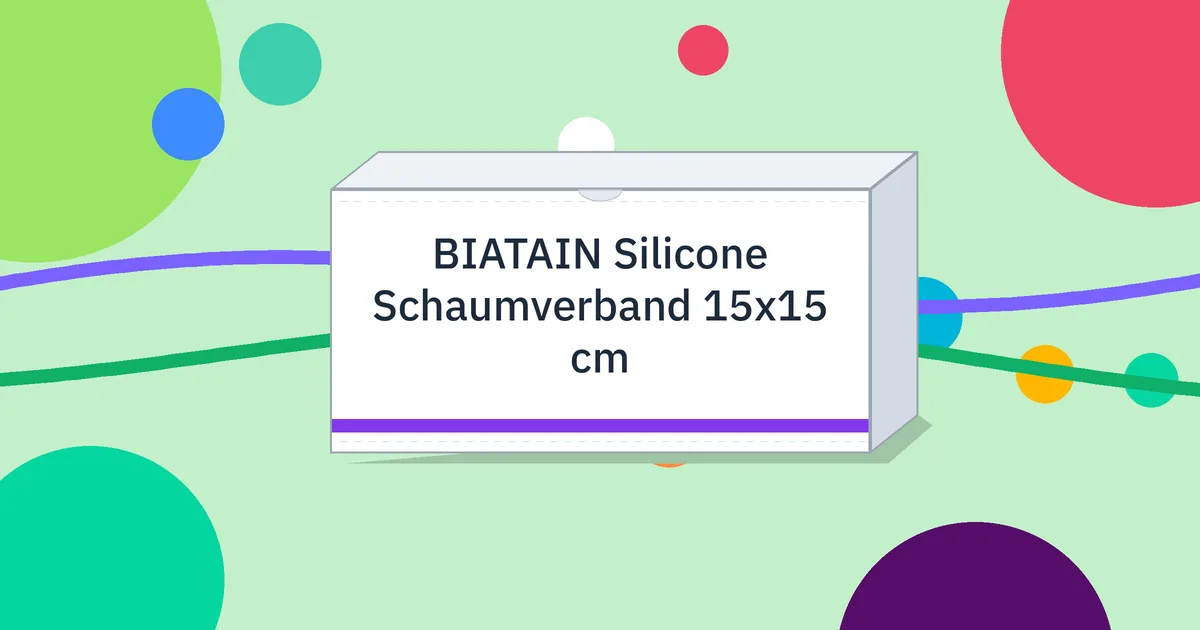 Symbolbild: Packung mit der Aufschrift BIATAIN Silicone Schaumverband 15x15 cm (PZN 14331924) – Verfügbarkeit und Bezug in Apotheken in Frankfurt am Main