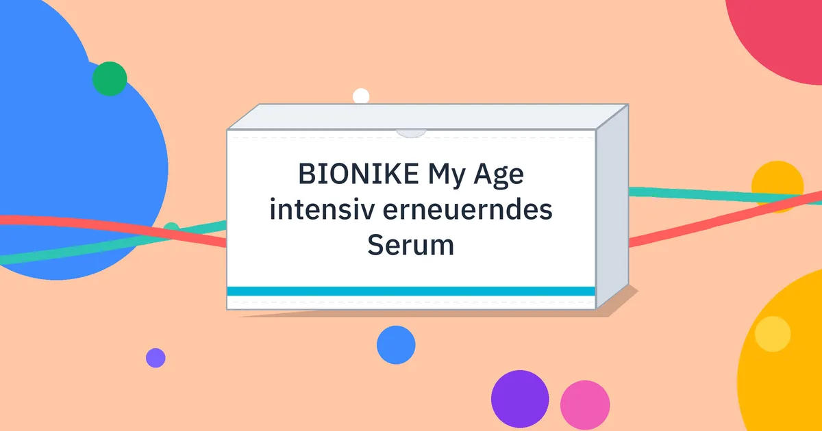 Symbolbild: Packung mit der Aufschrift BIONIKE My Age intensiv erneuerndes Serum (PZN 15432722) – Verfügbarkeit und Bezug in Apotheken in Frankfurt am Main