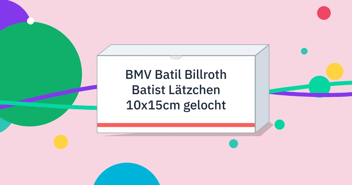 Symbolbild: Packung mit der Aufschrift BMV Batil Billroth Batist Lätzchen 10x15cm gelocht (PZN 15390521) – Verfügbarkeit und Bezug in Apotheken in Frankfurt am Main