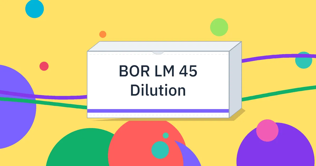 Symbolbild: Packung mit der Aufschrift BOR LM 45 Dilution (PZN 12795915) – Verfügbarkeit und Bezug in Apotheken in Frankfurt am Main
