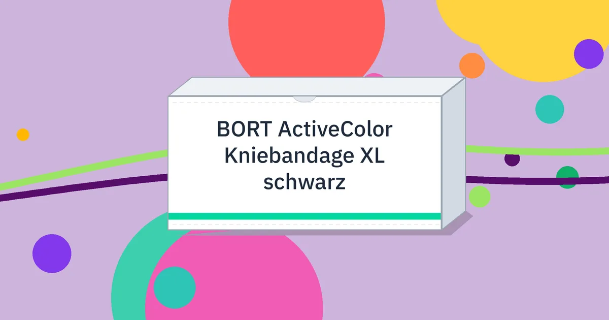 Symbolbild: Packung mit der Aufschrift BORT ActiveColor Kniebandage XL schwarz (PZN 04535732) – Verfügbarkeit und Bezug in Apotheken in Frankfurt am Main