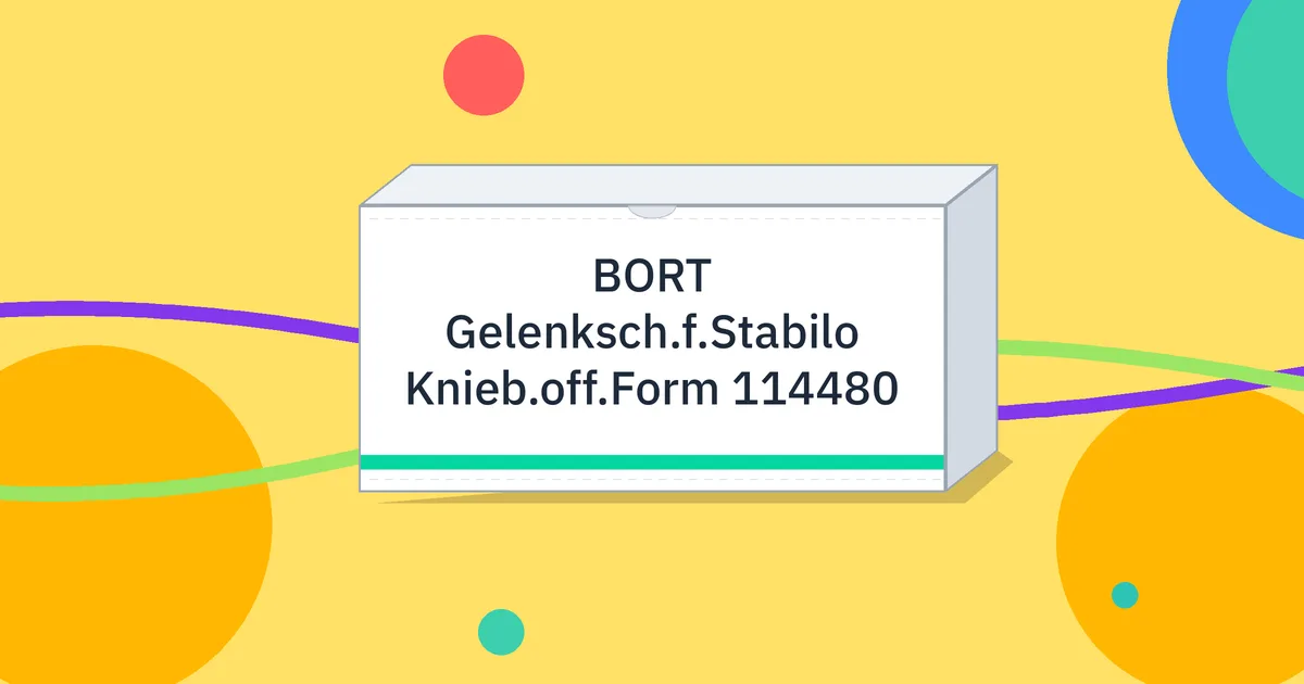 Symbolbild: Packung mit der Aufschrift BORT Gelenksch.f.Stabilo Knieb.off.Form 114480 (PZN 11592564) – Verfügbarkeit und Bezug in Apotheken in Frankfurt am Main
