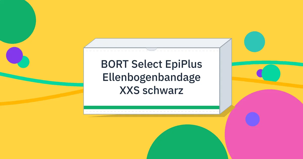 Symbolbild: Packung mit der Aufschrift BORT Select EpiPlus Ellenbogenbandage XXS schwarz (PZN 06836917) – Verfügbarkeit und Bezug in Apotheken in Frankfurt am Main