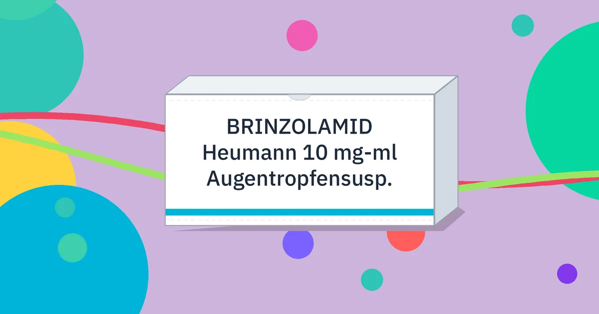 Symbolbild: Packung mit der Aufschrift BRINZOLAMID Heumann 10 mg-ml Augentropfensusp. (PZN 11871264) – Verfügbarkeit und Bezug in Apotheken in Frankfurt am Main