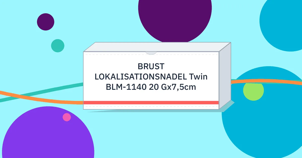 Symbolbild: Packung mit der Aufschrift BRUST LOKALISATIONSNADEL Twin BLM-1140 20 Gx7,5cm (PZN 16582530) – Verfügbarkeit und Bezug in Apotheken in Frankfurt am Main