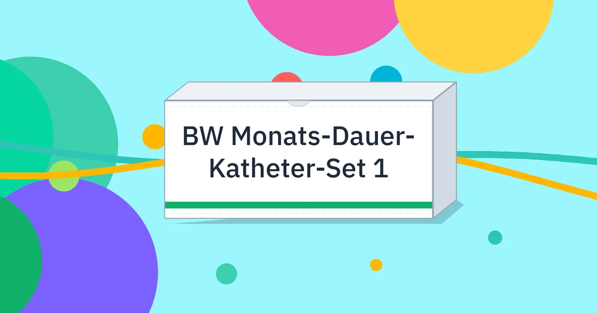 Symbolbild: Packung mit der Aufschrift BW Monats-Dauer-Katheter-Set 1 (PZN 10029217) – Verfügbarkeit und Bezug in Apotheken in Frankfurt am Main
