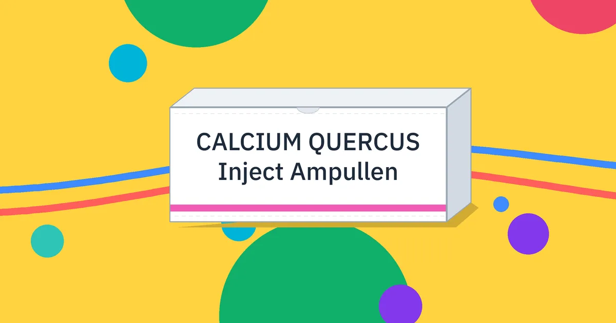 Symbolbild: Packung mit der Aufschrift CALCIUM QUERCUS Inject Ampullen (PZN 00089885) – Verfügbarkeit und Bezug in Apotheken in Frankfurt am Main