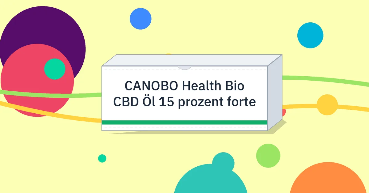 Symbolbild: Packung mit der Aufschrift CANOBO Health Bio CBD Öl 15 prozent forte (PZN 17601904) – Verfügbarkeit und Bezug in Apotheken in Frankfurt am Main