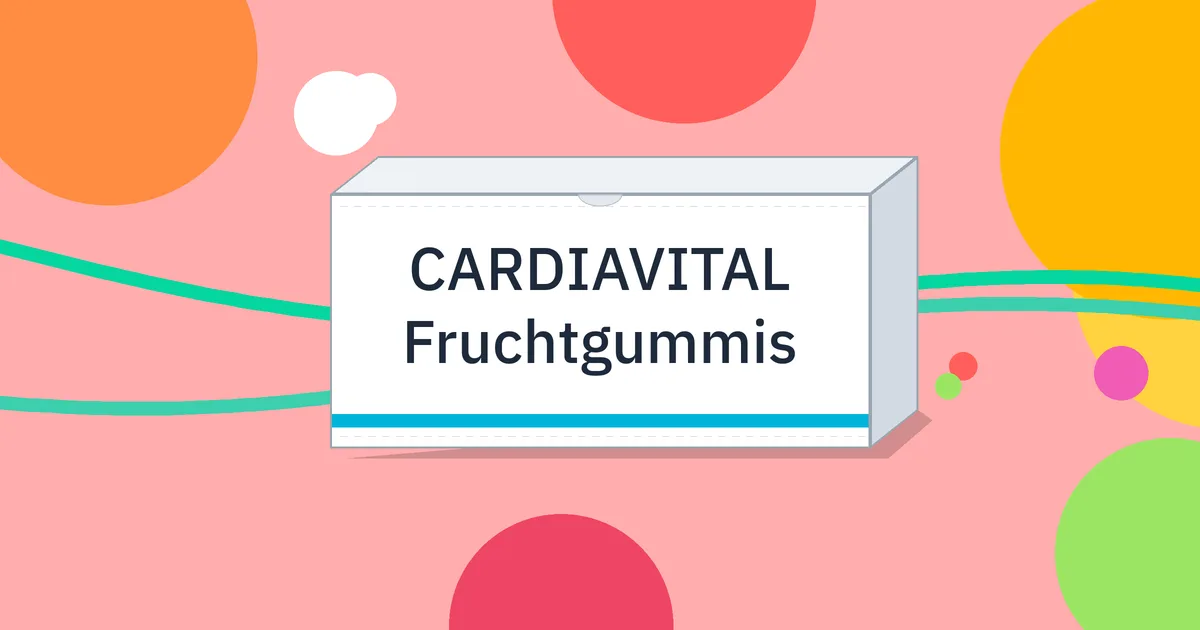 Symbolbild: Packung mit der Aufschrift CARDIAVITAL Fruchtgummis (PZN 19469024) – Verfügbarkeit und Bezug in Apotheken in Frankfurt am Main