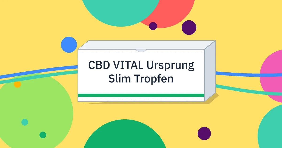Symbolbild: Packung mit der Aufschrift CBD VITAL Ursprung Slim Tropfen (PZN 18398836) – Verfügbarkeit und Bezug in Apotheken in Frankfurt am Main