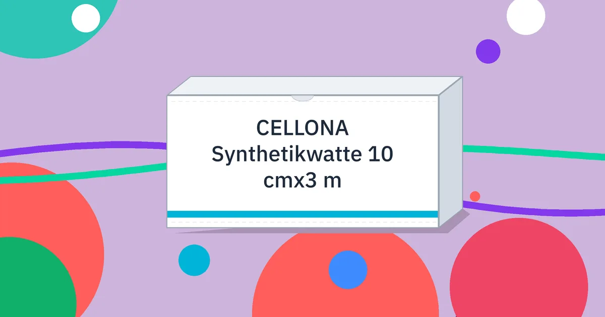 Symbolbild: Packung mit der Aufschrift CELLONA Synthetikwatte 10 cmx3 m (PZN 16758727) – Verfügbarkeit und Bezug in Apotheken in Frankfurt am Main