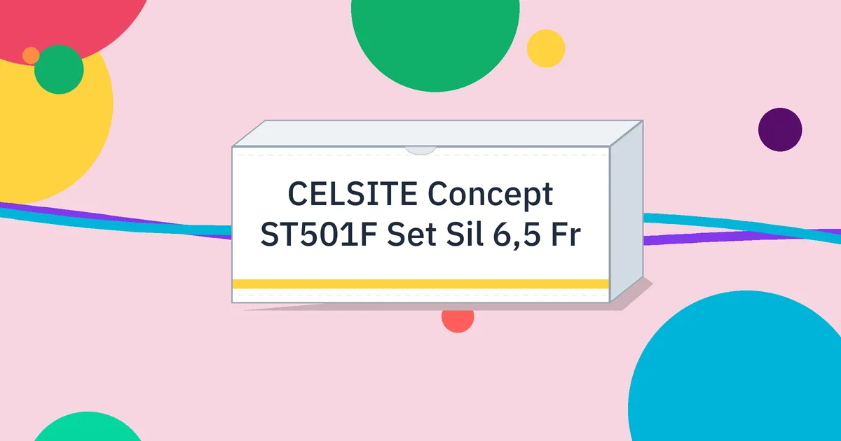 Symbolbild: Packung mit der Aufschrift CELSITE Concept ST501F Set Sil 6,5 Fr (PZN 05894605) – Verfügbarkeit und Bezug in Apotheken in Frankfurt am Main