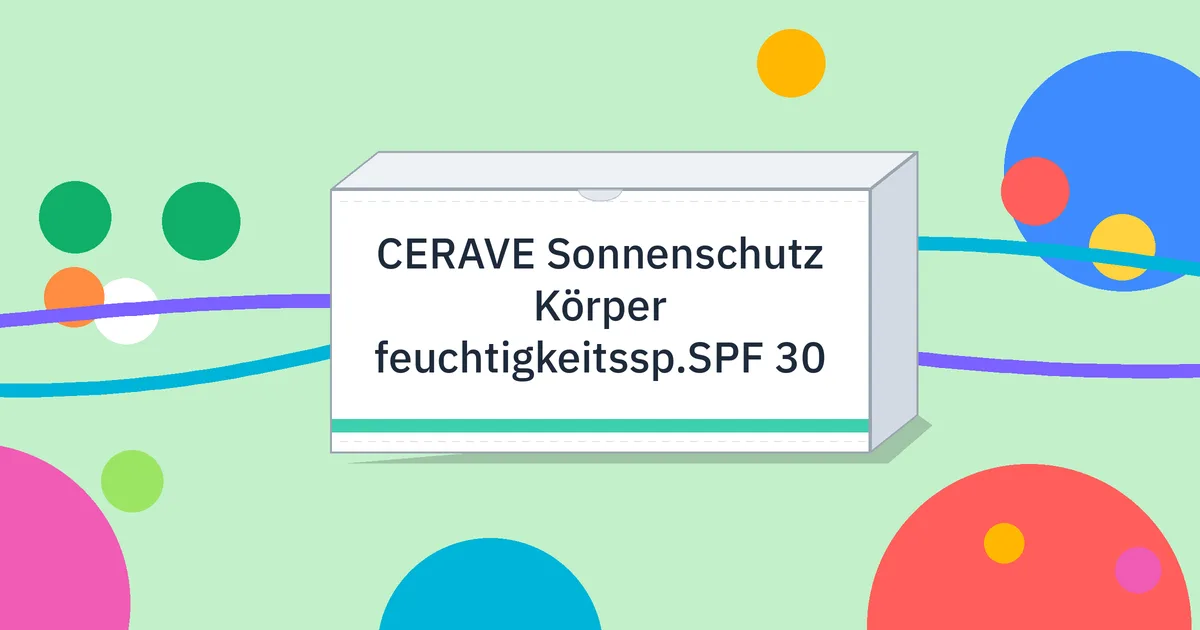 Symbolbild: Packung mit der Aufschrift CERAVE Sonnenschutz Körper feuchtigkeitssp.SPF 30 (PZN 20115656) – Verfügbarkeit und Bezug in Apotheken in Frankfurt am Main