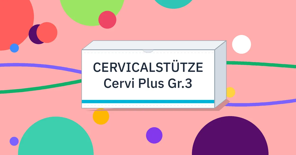 Symbolbild: Packung mit der Aufschrift CERVICALSTÜTZE Cervi Plus Gr.3 (PZN 02885652) – Verfügbarkeit und Bezug in Apotheken in Frankfurt am Main
