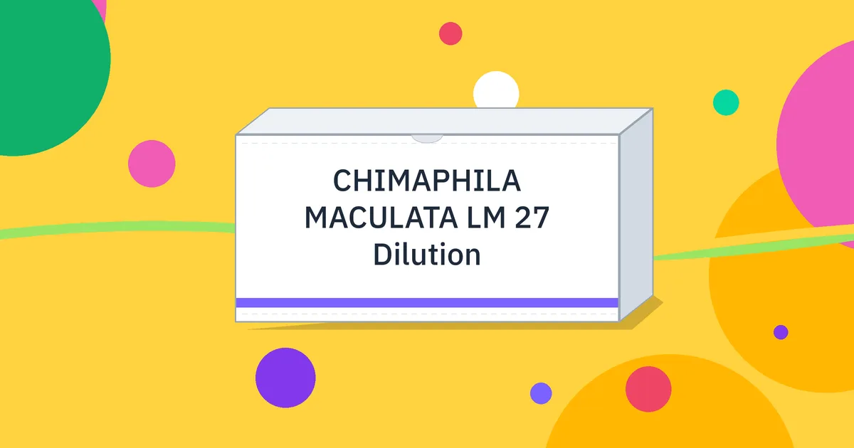 Symbolbild: Packung mit der Aufschrift CHIMAPHILA MACULATA LM 27 Dilution (PZN 13441964) – Verfügbarkeit und Bezug in Apotheken in Frankfurt am Main