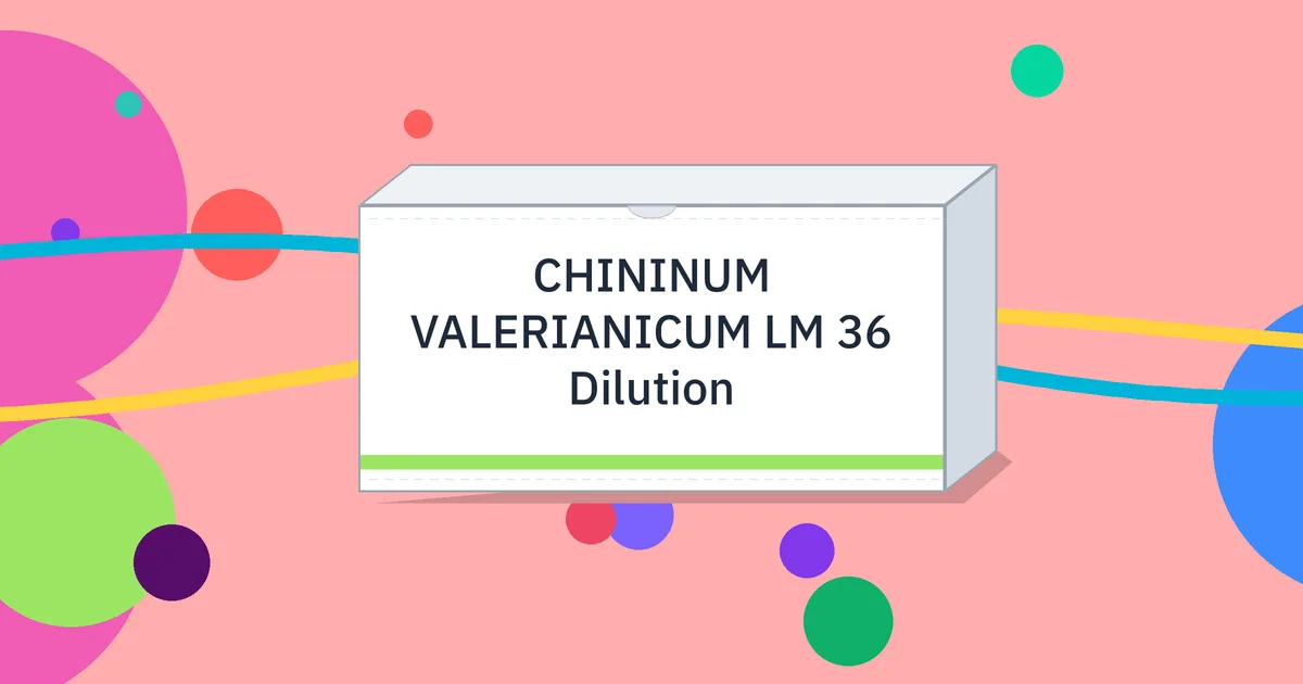 Symbolbild: Packung mit der Aufschrift CHININUM VALERIANICUM LM 36 Dilution (PZN 13442952) – Verfügbarkeit und Bezug in Apotheken in Frankfurt am Main