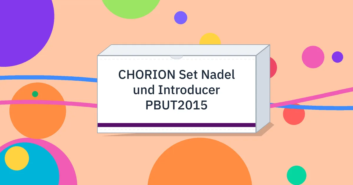 Symbolbild: Packung mit der Aufschrift CHORION Set Nadel und Introducer PBUT2015 (PZN 15242973) – Verfügbarkeit und Bezug in Apotheken in Frankfurt am Main